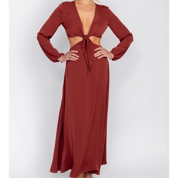 RESA | Dresses | Resa Burgundy Cut Out Dress | Poshmark